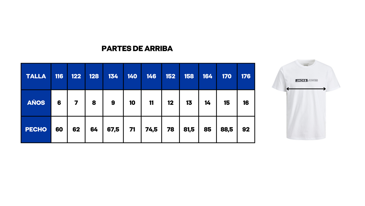 Guía de tallas short – JACK & JONES Canarias