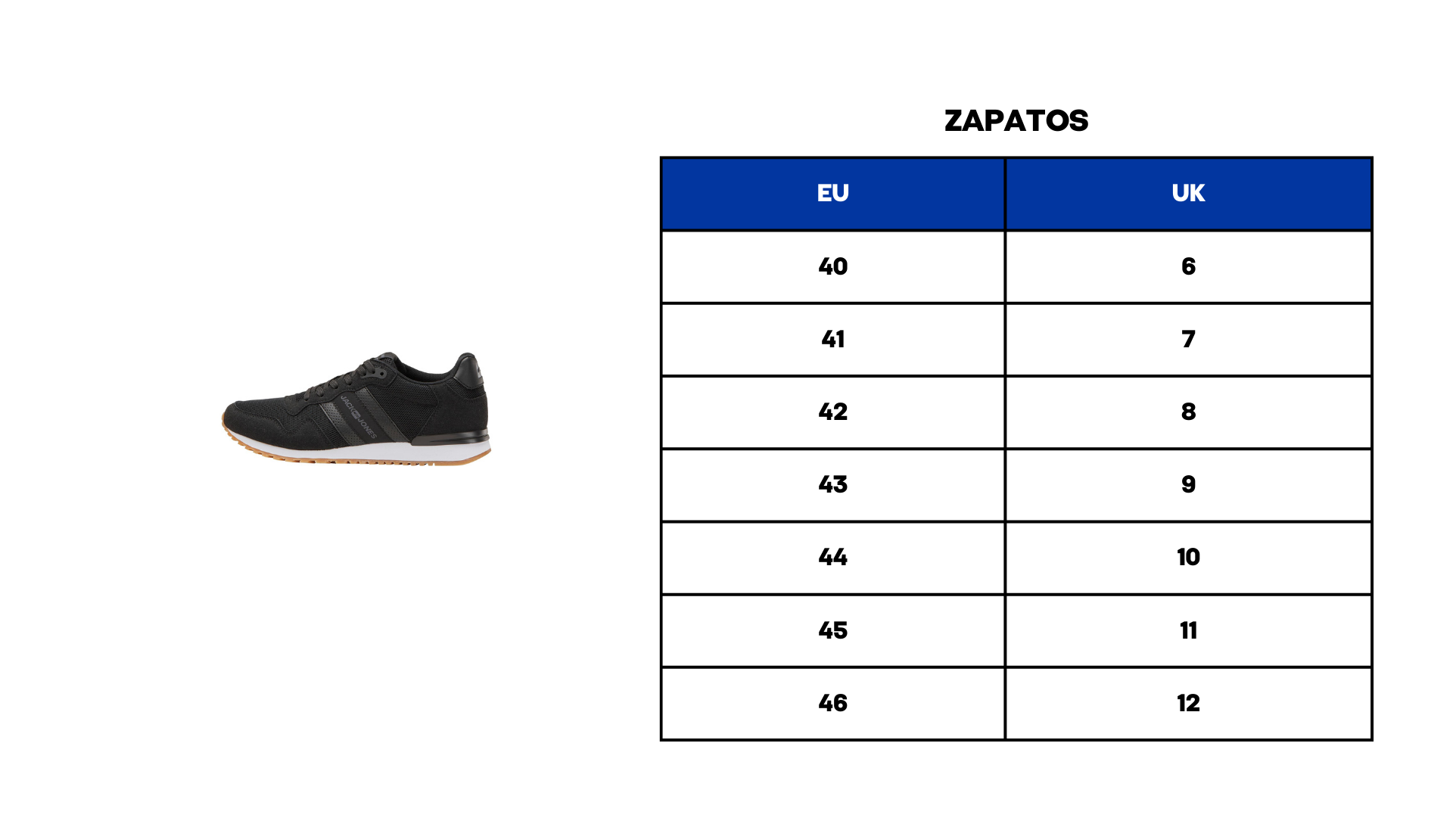 Guía de tallas short – JACK & JONES Canarias